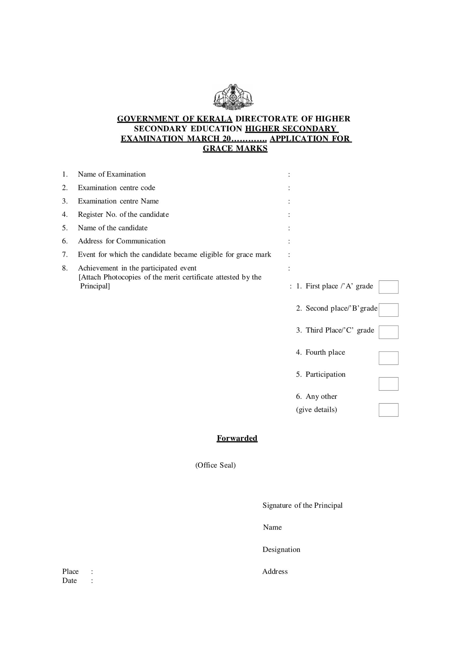 Examination Forms for Kerala Board Class 10, 12 - DHSE Downloads First ...