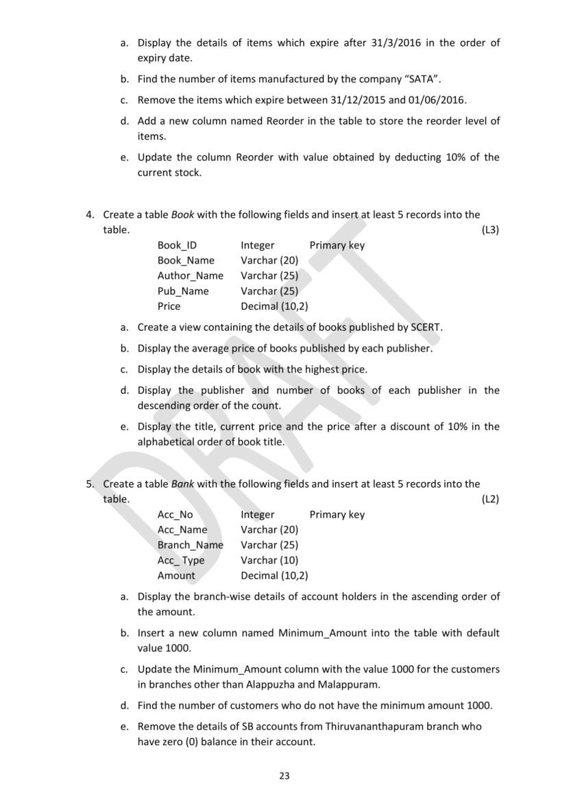 Kerala Board Practical Syllabus - DHSE - NCERT Books, Solutions, CBSE Online, Guide, Syllabus ...