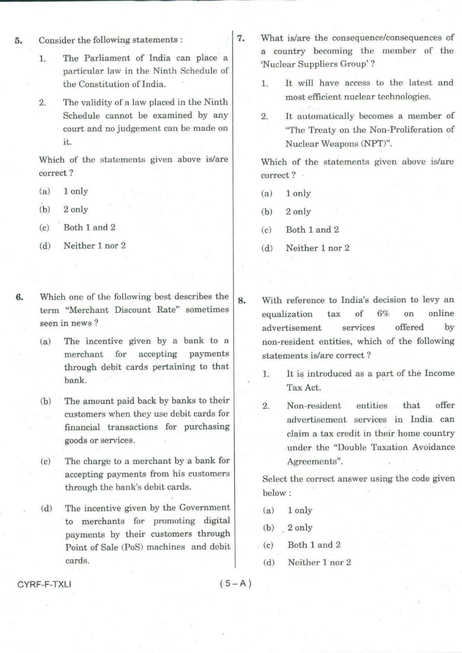 IAS Preliminary Question Papers General Studies 1 2018 - UPSC Civil ...