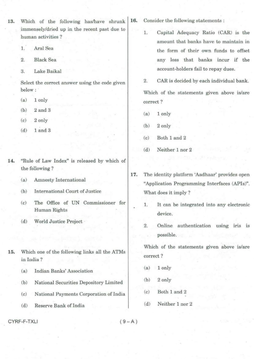 IAS Preliminary Question Papers General Studies 1 2018 - UPSC Civil ...