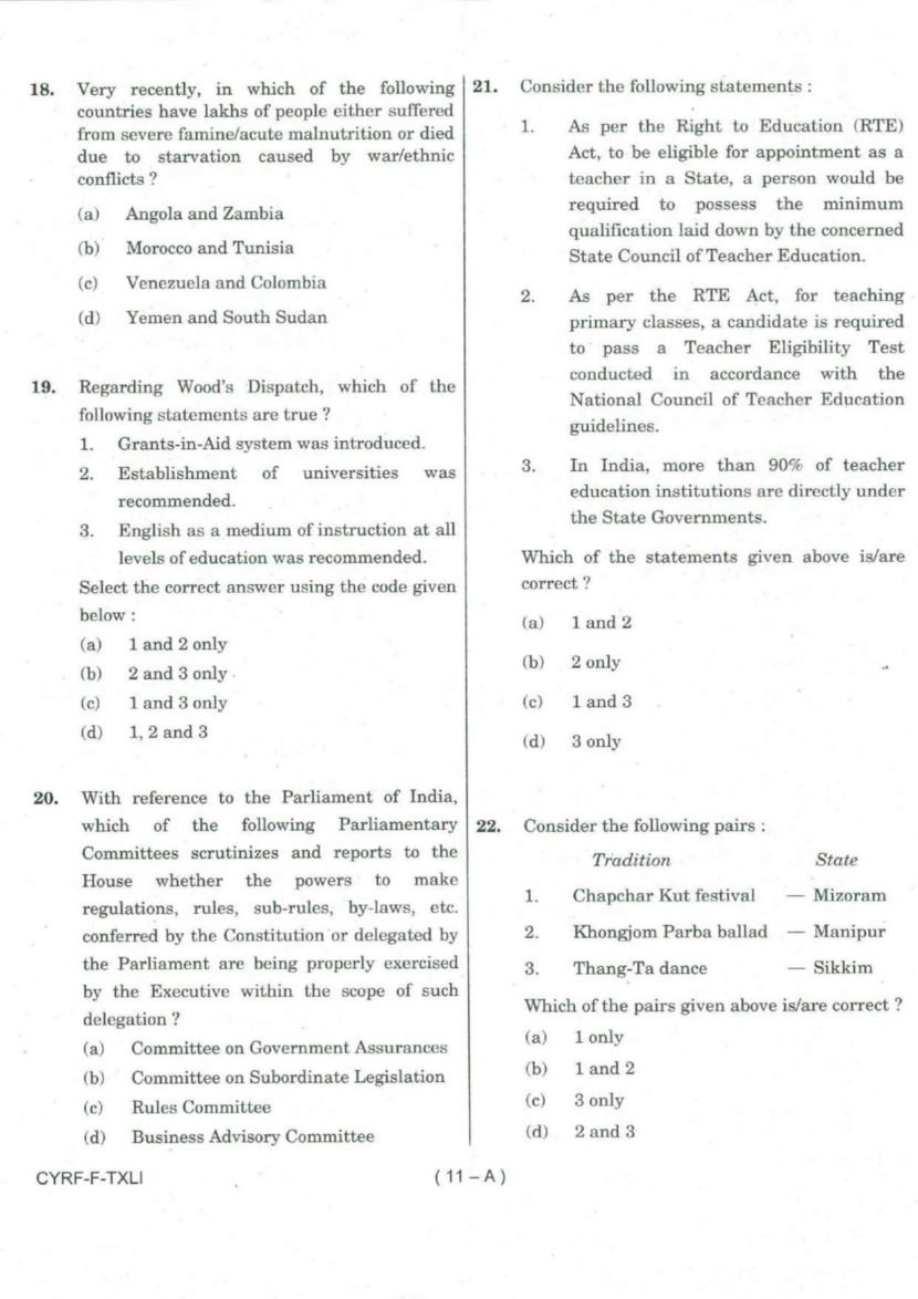IAS Preliminary Question Papers General Studies 1 2018 - UPSC Civil ...