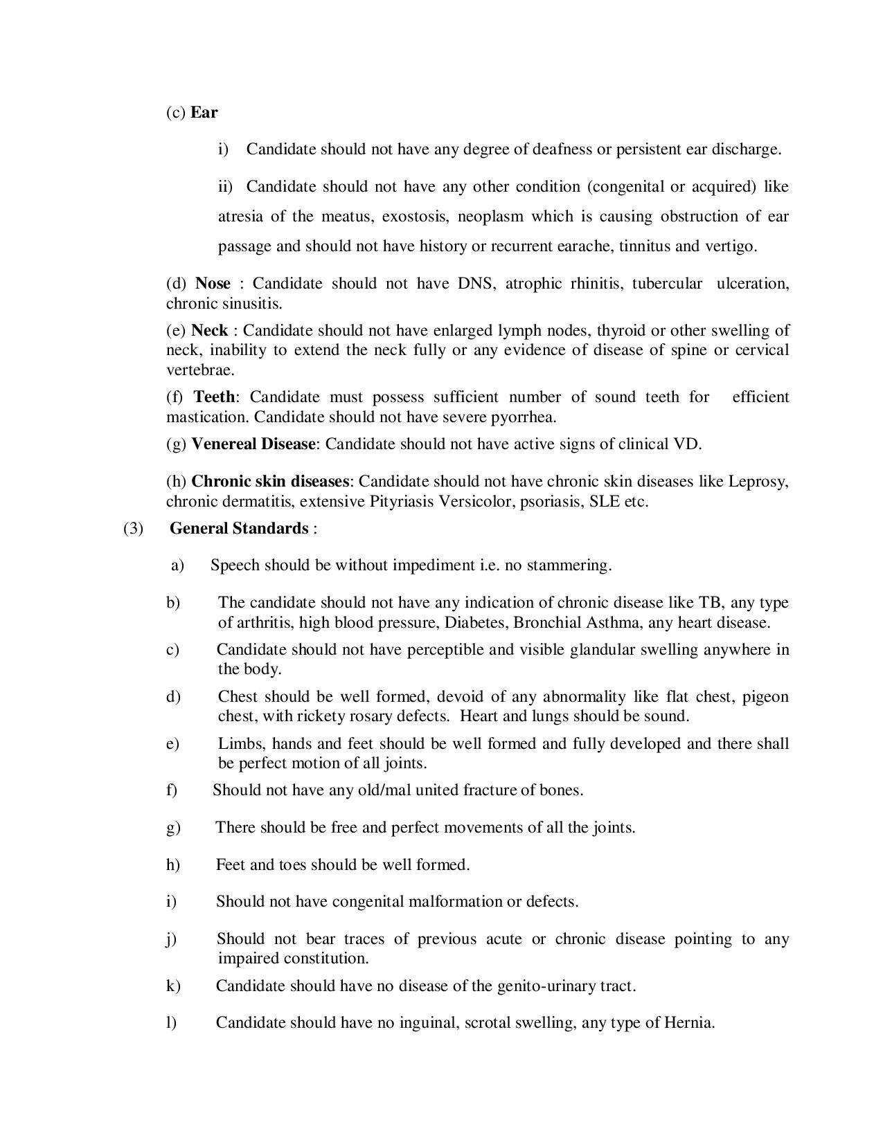 CISF AC, LDCE 2019 Physical & Medical Standards, UPSC Assistant Commandants