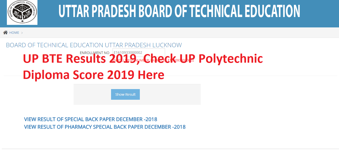 UP BTE Results, Check UP Polytechnic Diploma Score 2019 Here