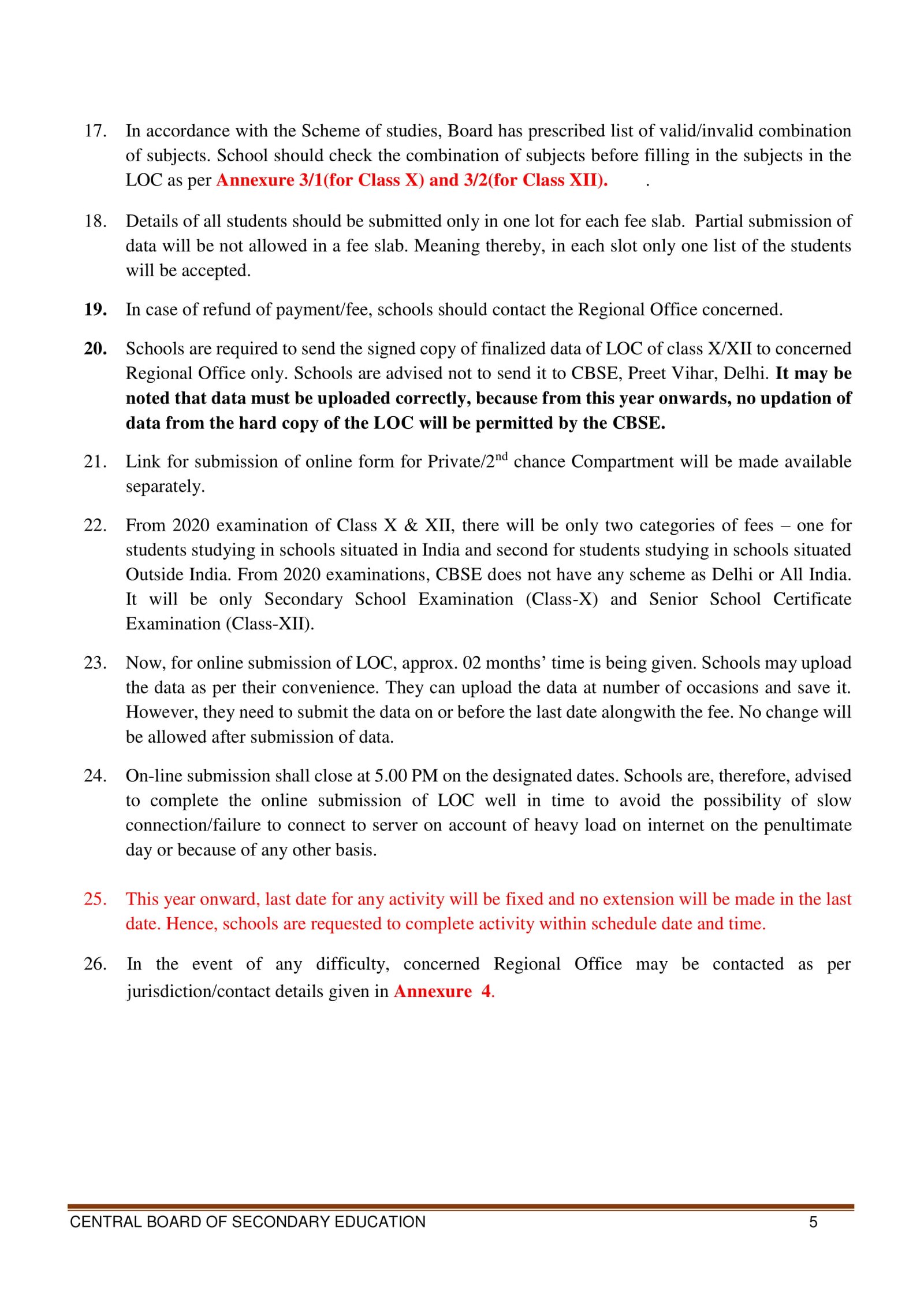 CBSE Board Registration for Class 10, 12 2020 - Online LOC 2019 - 2020 ...