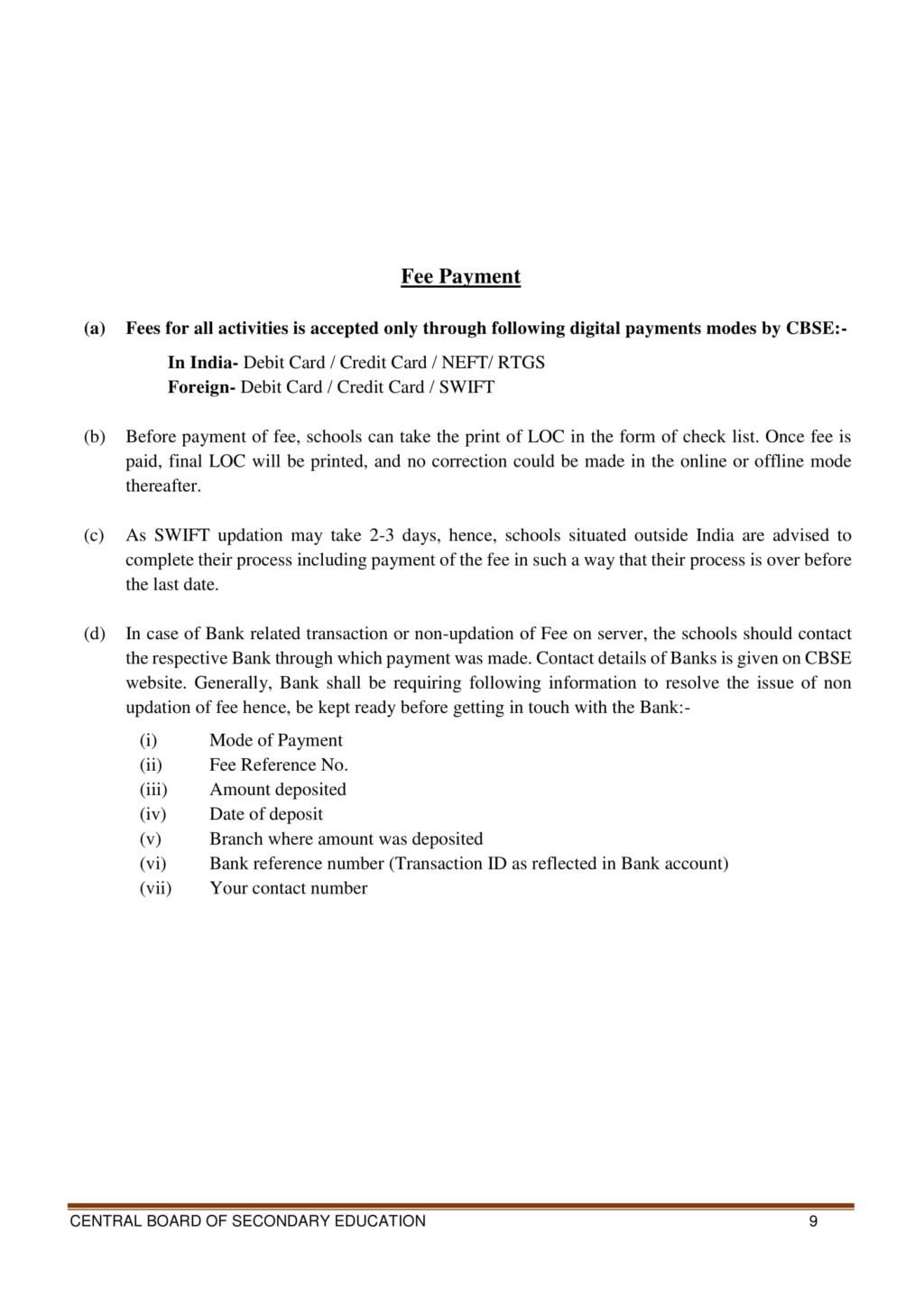 CBSE Board Registration for Class 10, 12 2020 - Online LOC 2019 - 2020 ...