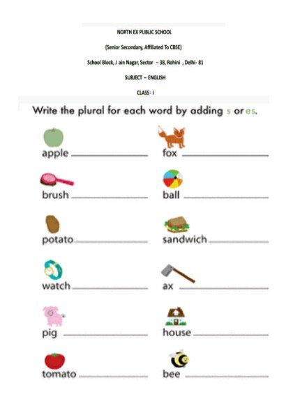 Download Cbse Class 1 English Printable Worksheet 2020 Session Easy 