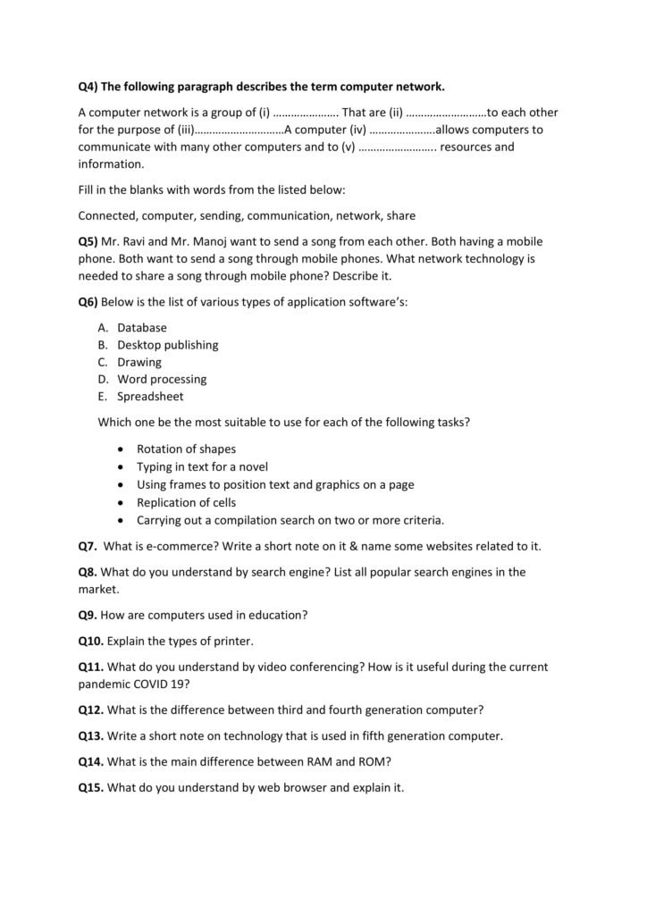 Summer Vacation Holiday Homework For Class 9