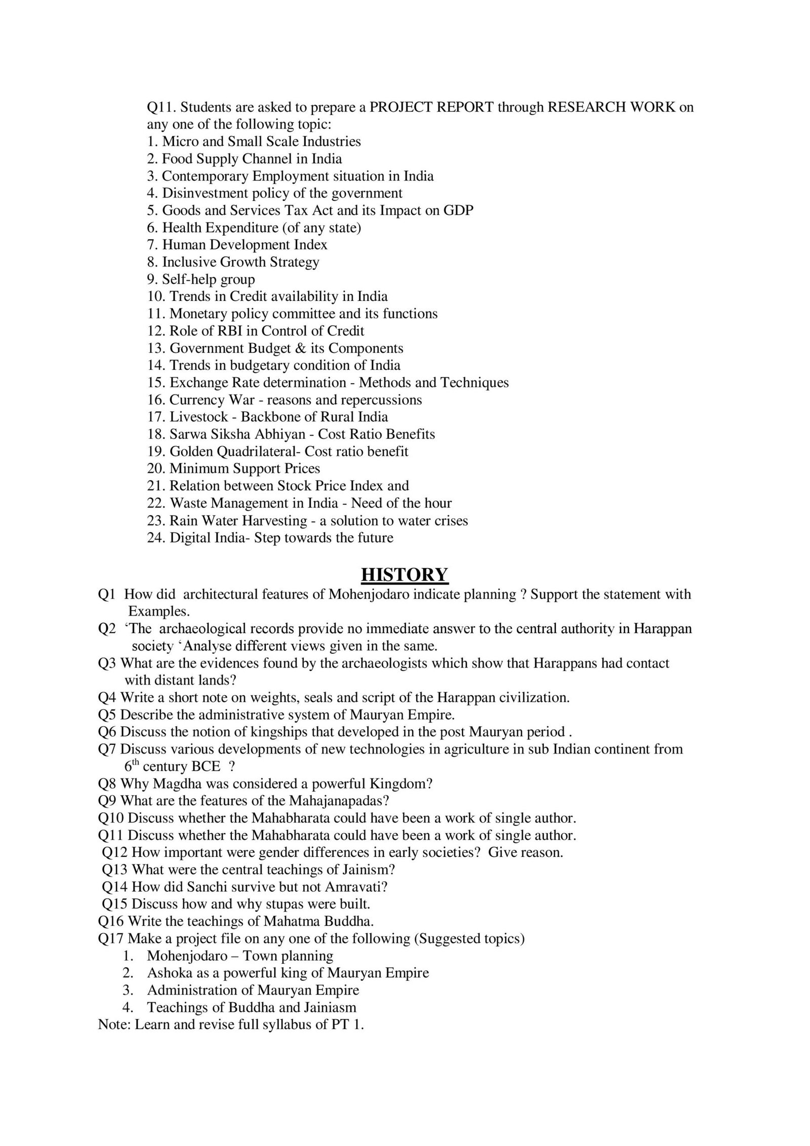 Summer Vacation Holiday Homework for Class 12
